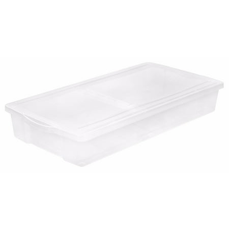 IRIS USA 100501 58 Quart Plastic Underbed Storage Box with Hinged Lid ...