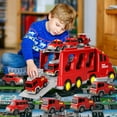 8 Pcs Fire Rescue Toy Set for Kids 3-5, Fire Truck, Ladder Truck ...