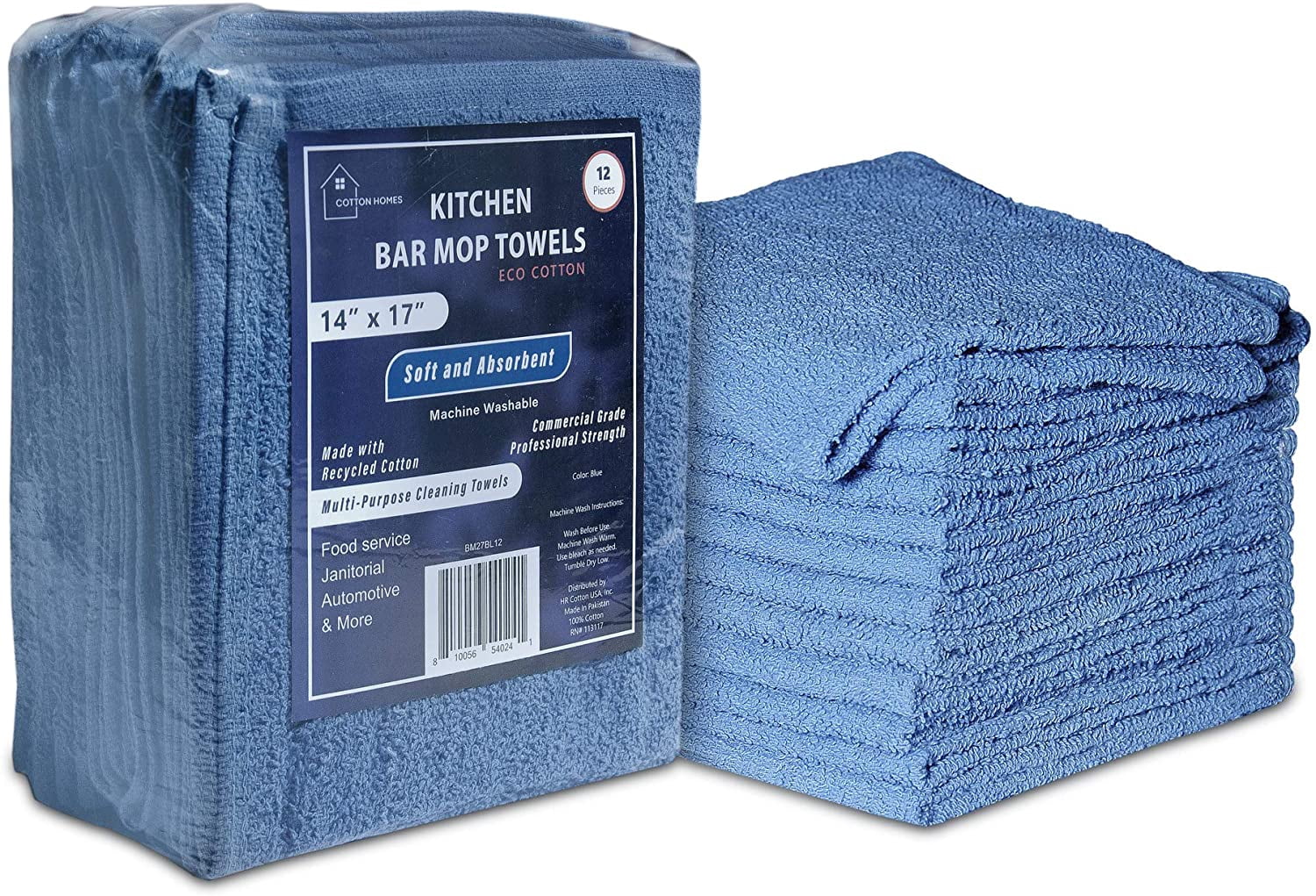 COTTON HOMES Multipurpose Kitchen Bar Mop Towels Pack- 14x17 Inch - Eco ...