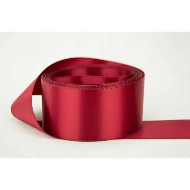 Ribbon Bazaar Double Faced Satin 1-1/2 inch Brick Red 50 yards 100% ...