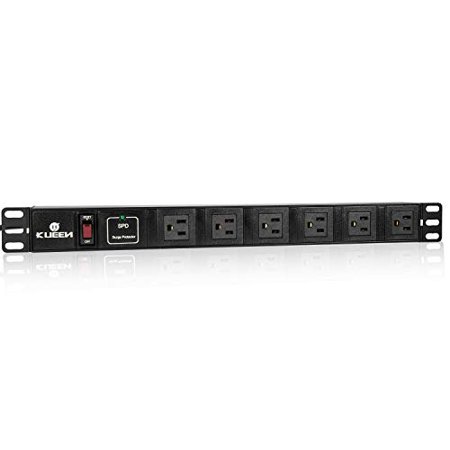 KUEEN 19" 1U rack mount Power Distribution Unit PDU,rack Power Strips,6 ...