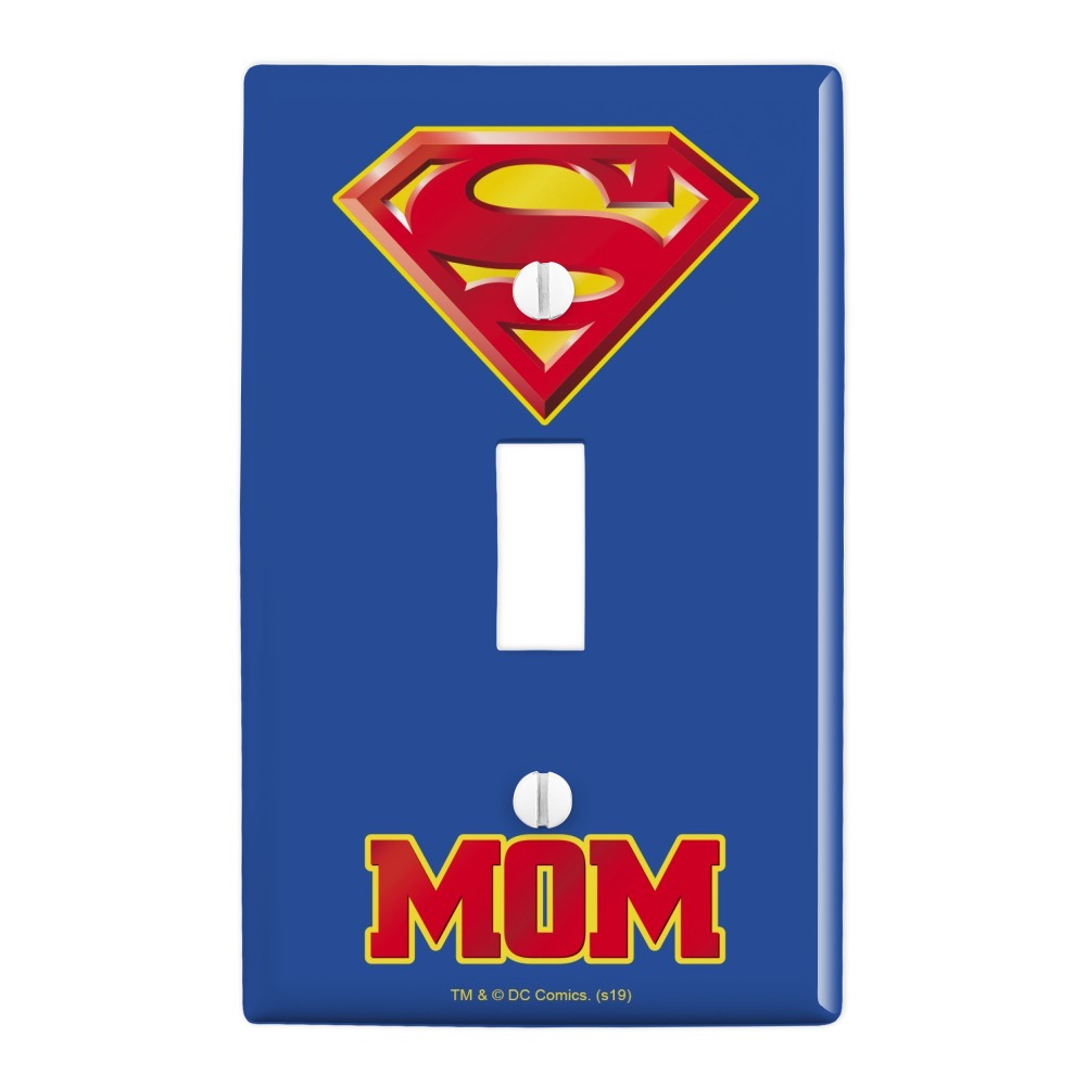 Superman Super Mom Shield Logo Plastic Wall Decor Toggle Light Switch ...