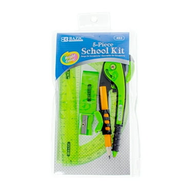 Westcott 5 Piece Geometry Set in Pouch, Blue and Gray - Walmart.com