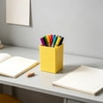 Under 1$ Product! Yellow Square Plastic Pen Holder, Durable Compact ...