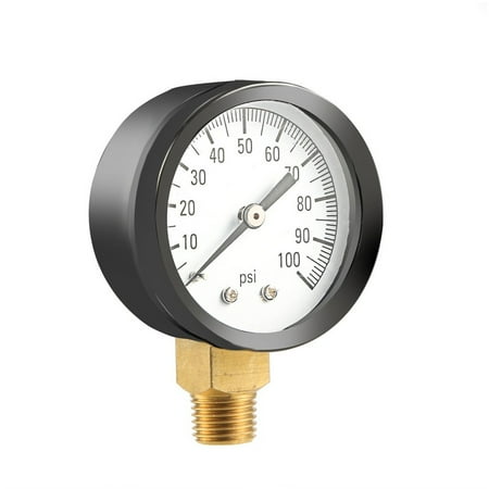 wuaynoat 1/4 inch Threaded Round Dial Air Compressor Pressure Meter ...