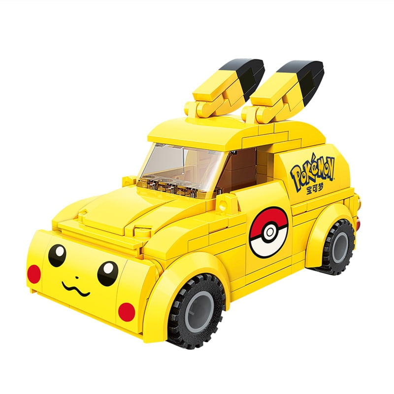 Hot Cartoon Anime Pokemon Pikachu Cute Car Bus Model Building Blocks ...
