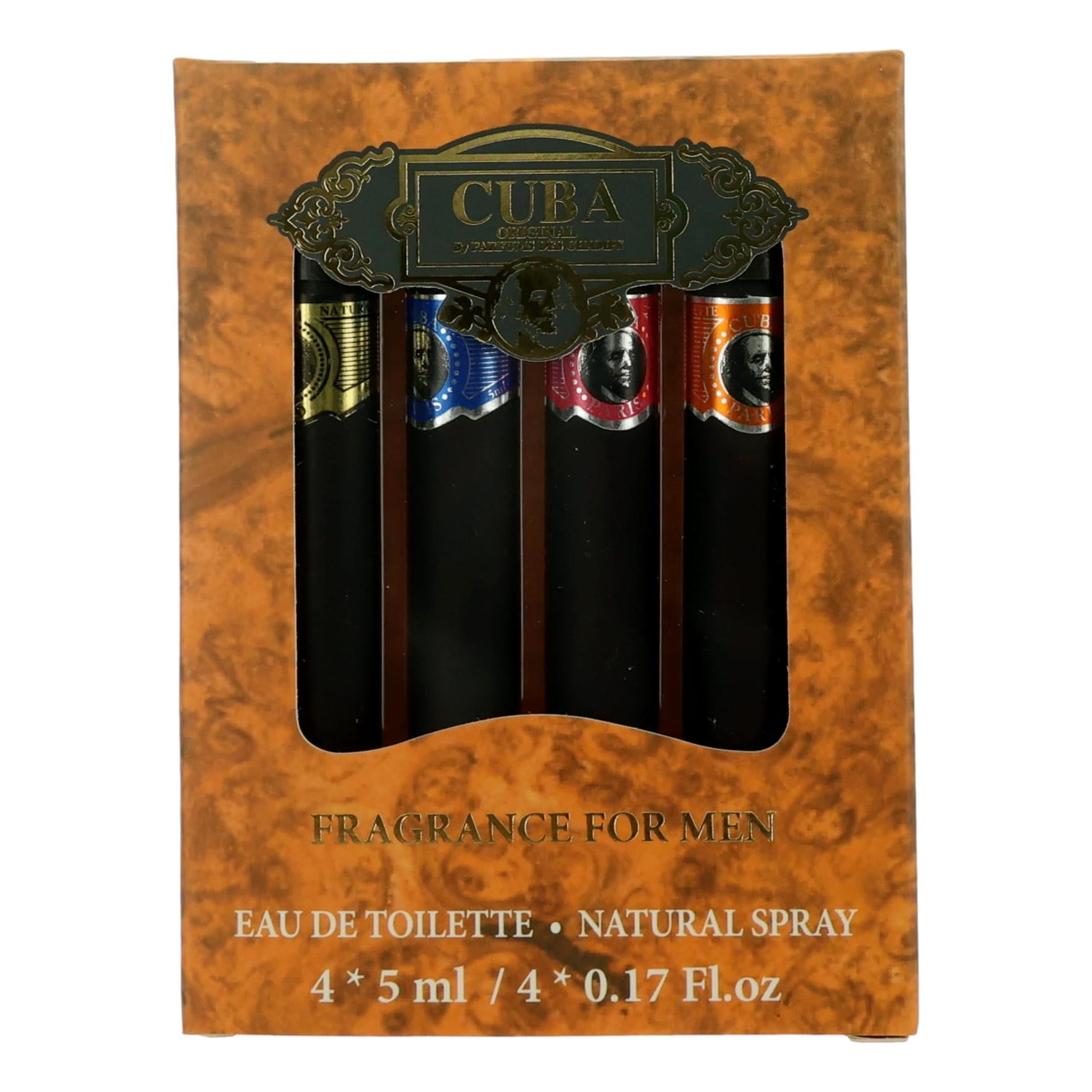 Set de perfume Cuba by Cuba para hombre, 4 x 5 ml EDT Spray | Walmart ...
