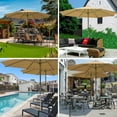Yescom 13FT Large Outdoor Patio Umbrella UV30+ Wood 8 Rib Pole for ...