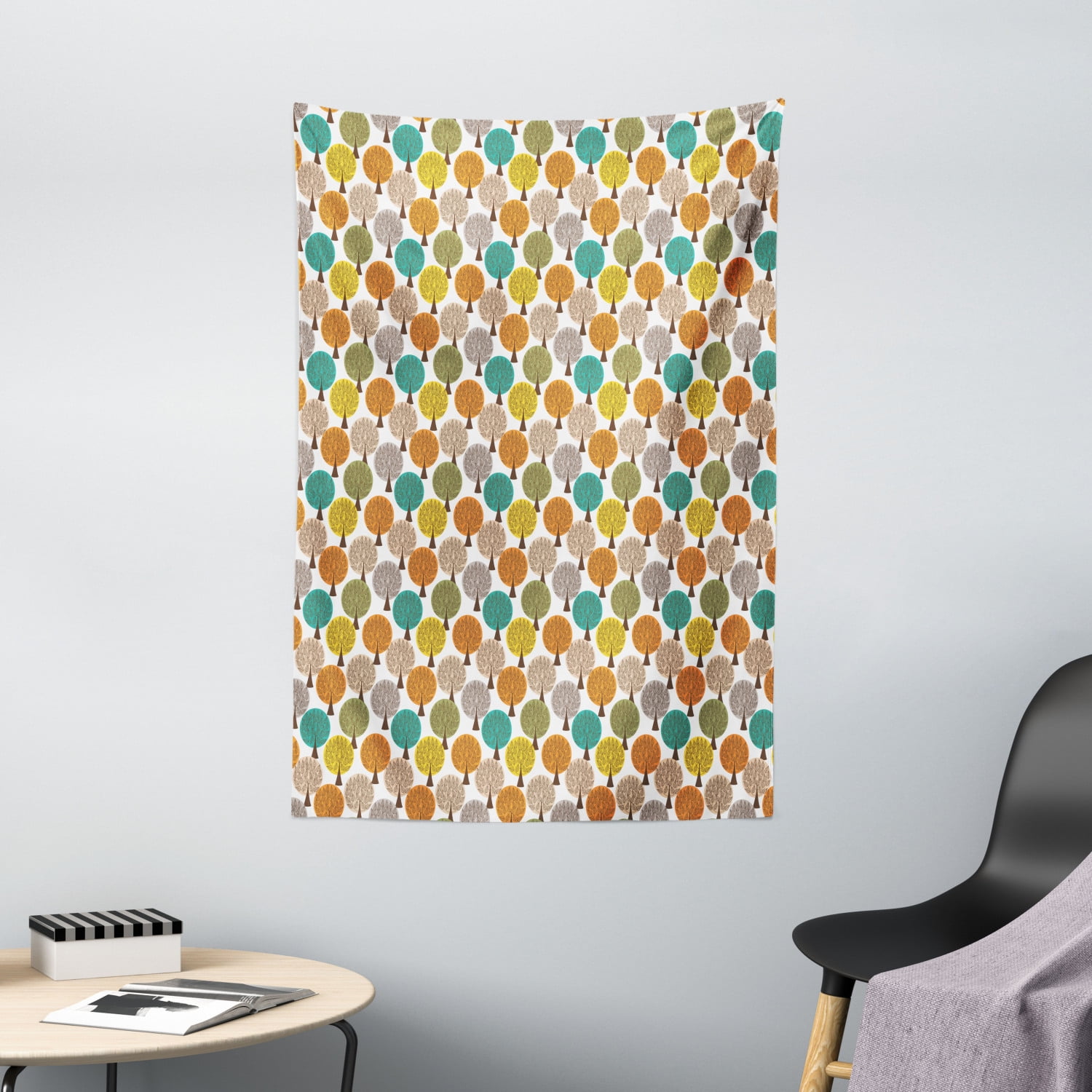 Trees Tapestry, Repetitive Spring Leaves and Forest Flora in Colorful ...