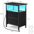 Black 2 With LEDs Narrow Bedroom Side Table - Walmart.com