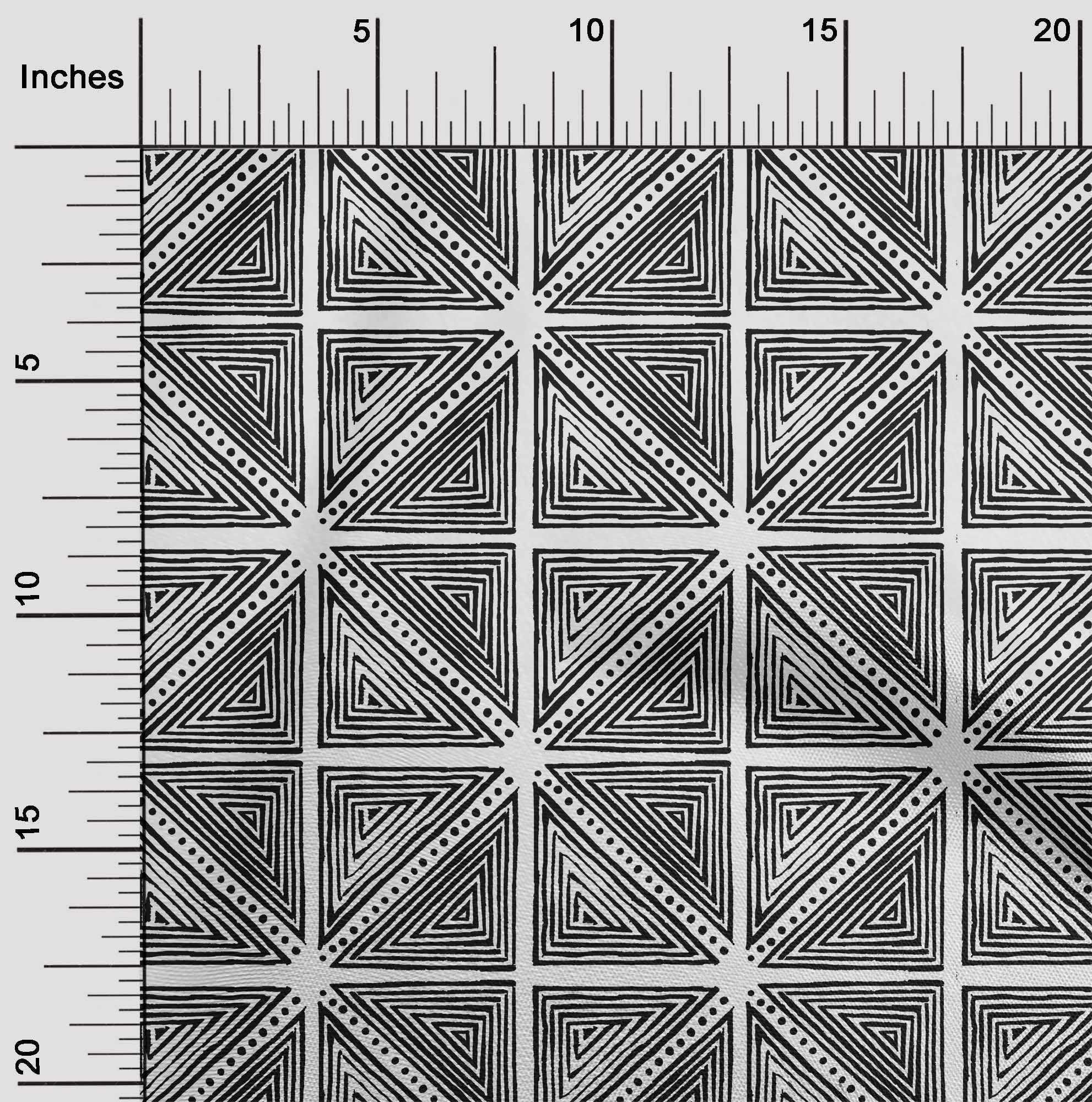 oneOone Silk Tabby Fabric Dot & Triangle Block Print Fabric BTY 42 Inch ...