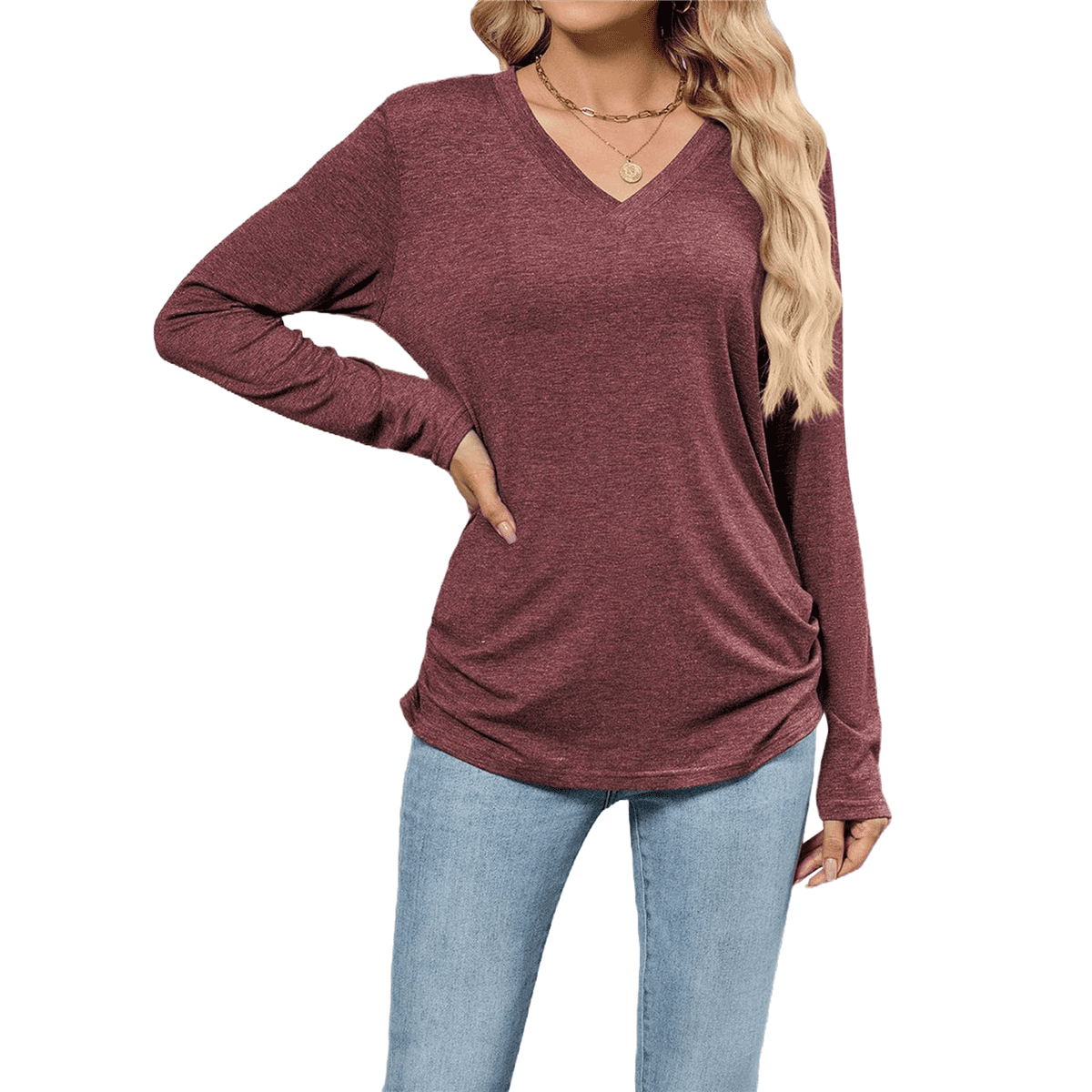 Click here for Unbranded Womens T Shirts V Neck Long Sleeve Casua... prices