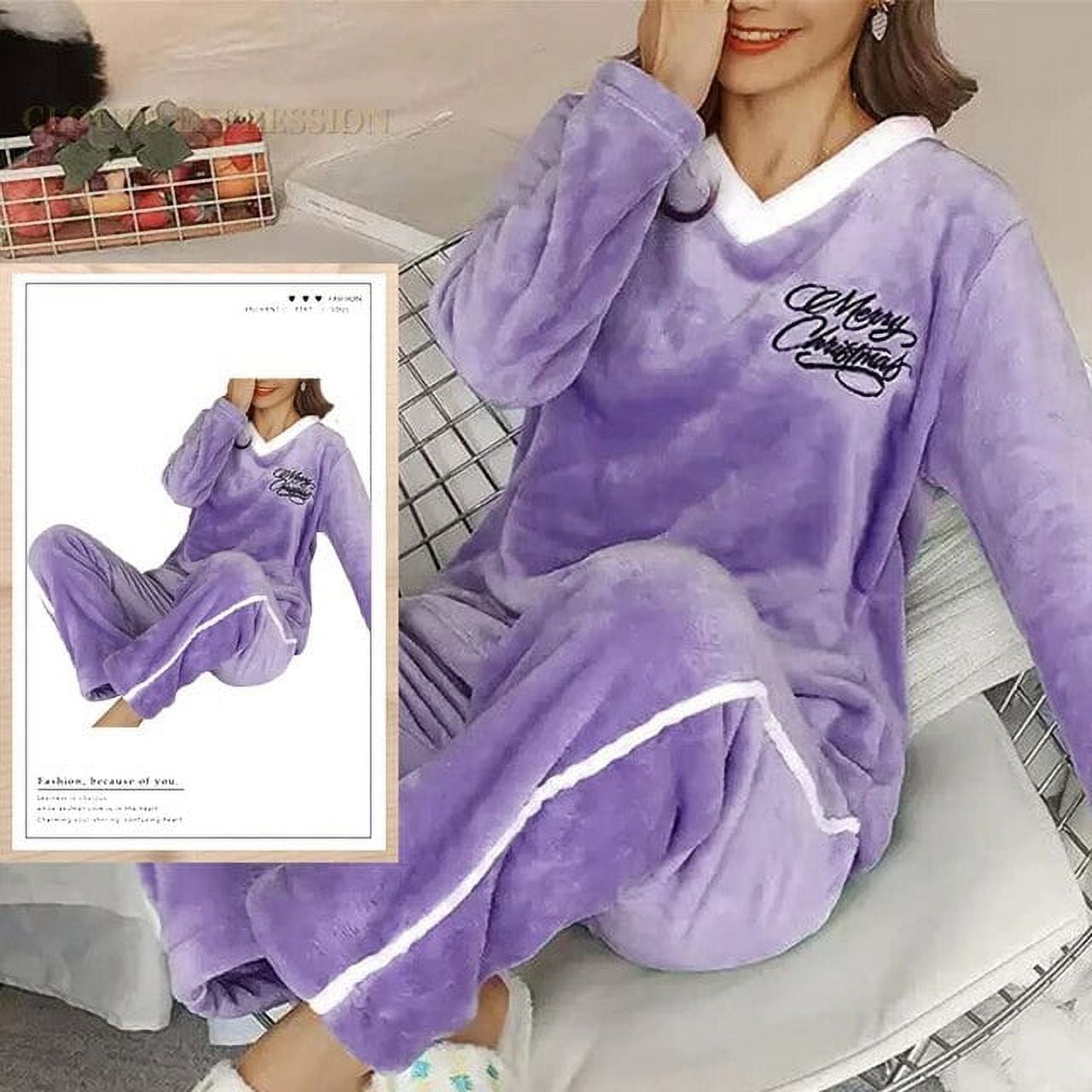 Click here for Xhmy Autumn Winter Flannel Women‘s Pajamas Sets Po... prices
