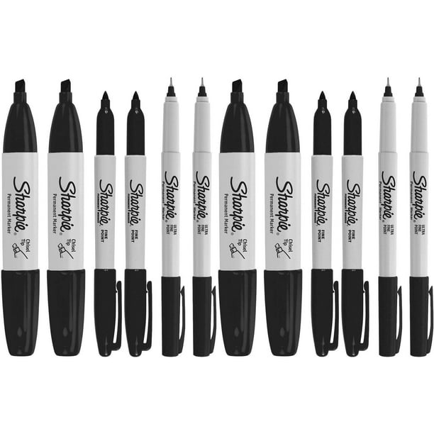 Sharpie Permanent Markers, 6 Pack Assorted Sizes, Ultra Fine Tip, Fine ...