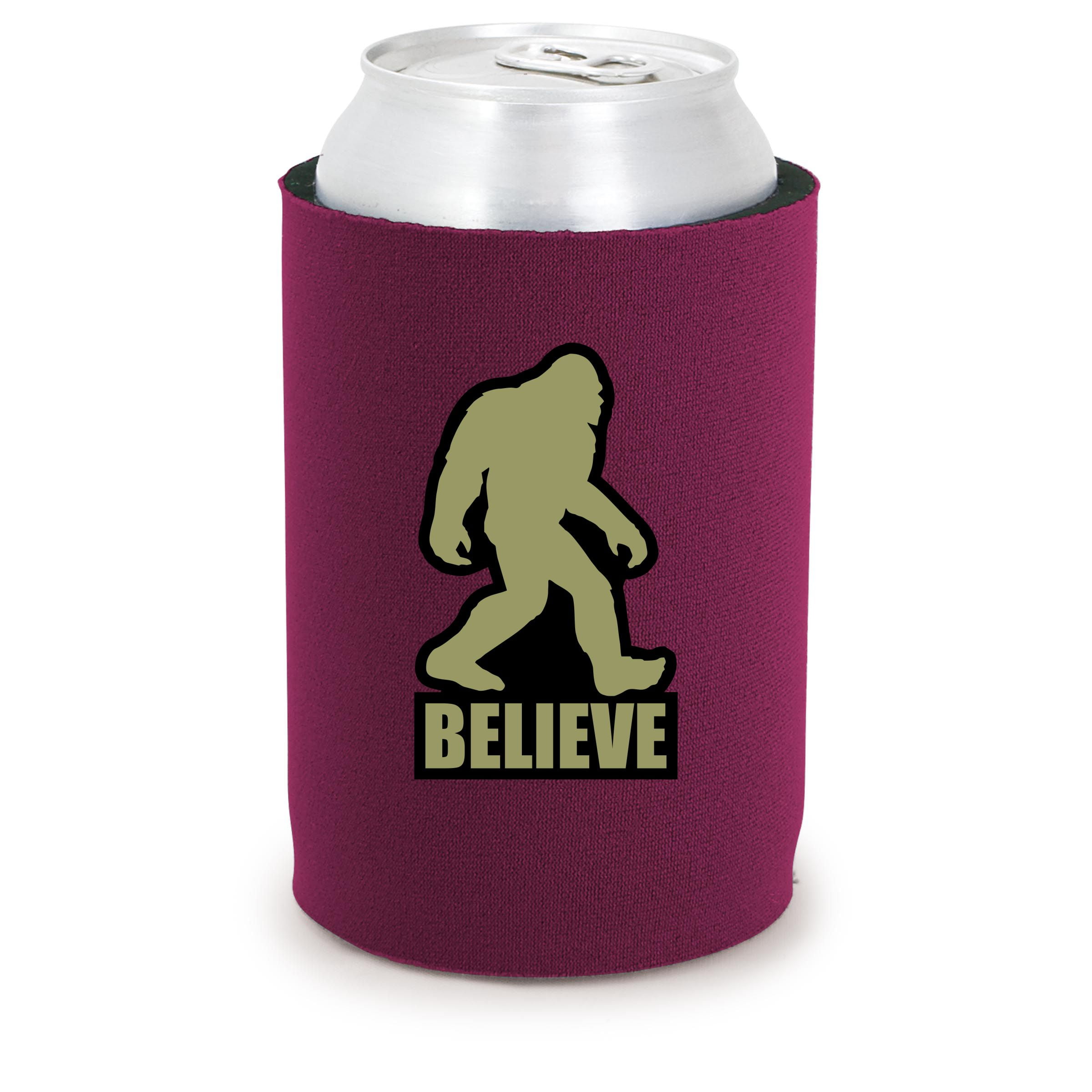 Bigfoot Believe Full Bottom Neoprene Can Coolie (Burgundy) - Walmart.com