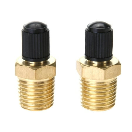 Omni Stylish 2pcs 1/4in Brass Tire Tyre Air Compressor Tank Fill Valves ...