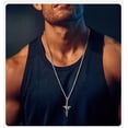 Arrow Shaped Cross 14K White Gold Necklaces for Men Women, Cross with ...
