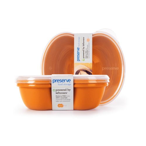 Preserve Small Square Food Storage Container - Orange- 2 Pack - Walmart.com