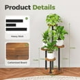 Bamworld 4 Tier Plant Stand, Metal & Wood, Indoor/Outdoor Display for ...