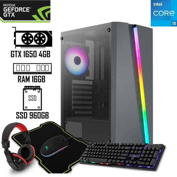 PC gamer i5 12400F Intel RAM 16GB SSD 960GB Kit gamer Nvidia GTX 1650 ...