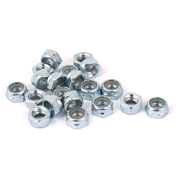 5/16"-24 Zinc Plated Self-Locking Nylon Insert Hex Lock Nut 20pcs ...