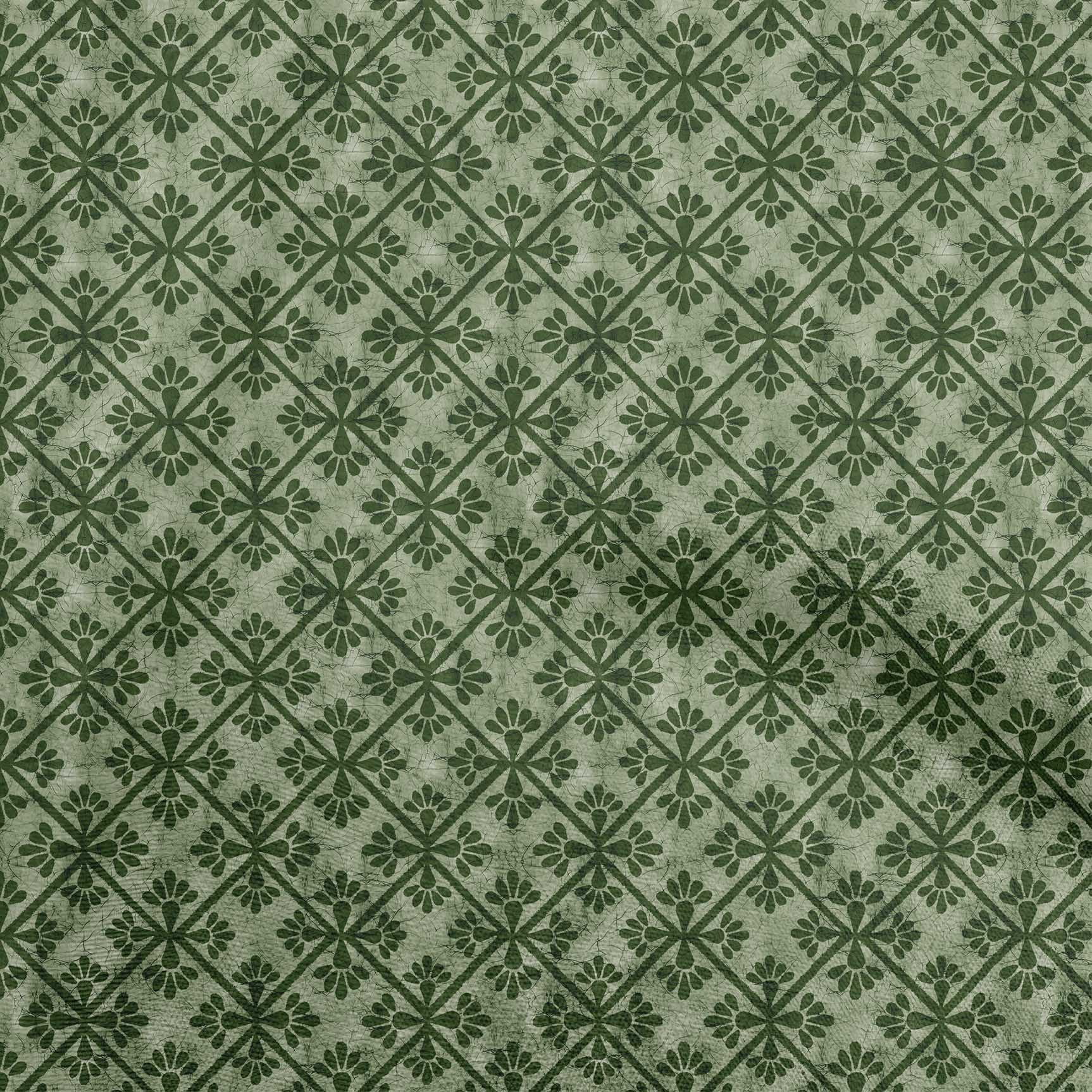oneOone Polyester Spandex Green Fabric Aian Batik Dress Material Fabric ...