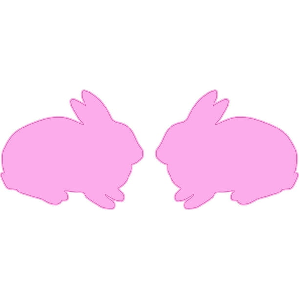 StickerTalk Pink Silhouette Rabbit Vinyl Stickers, 1 sheet of 2 ...