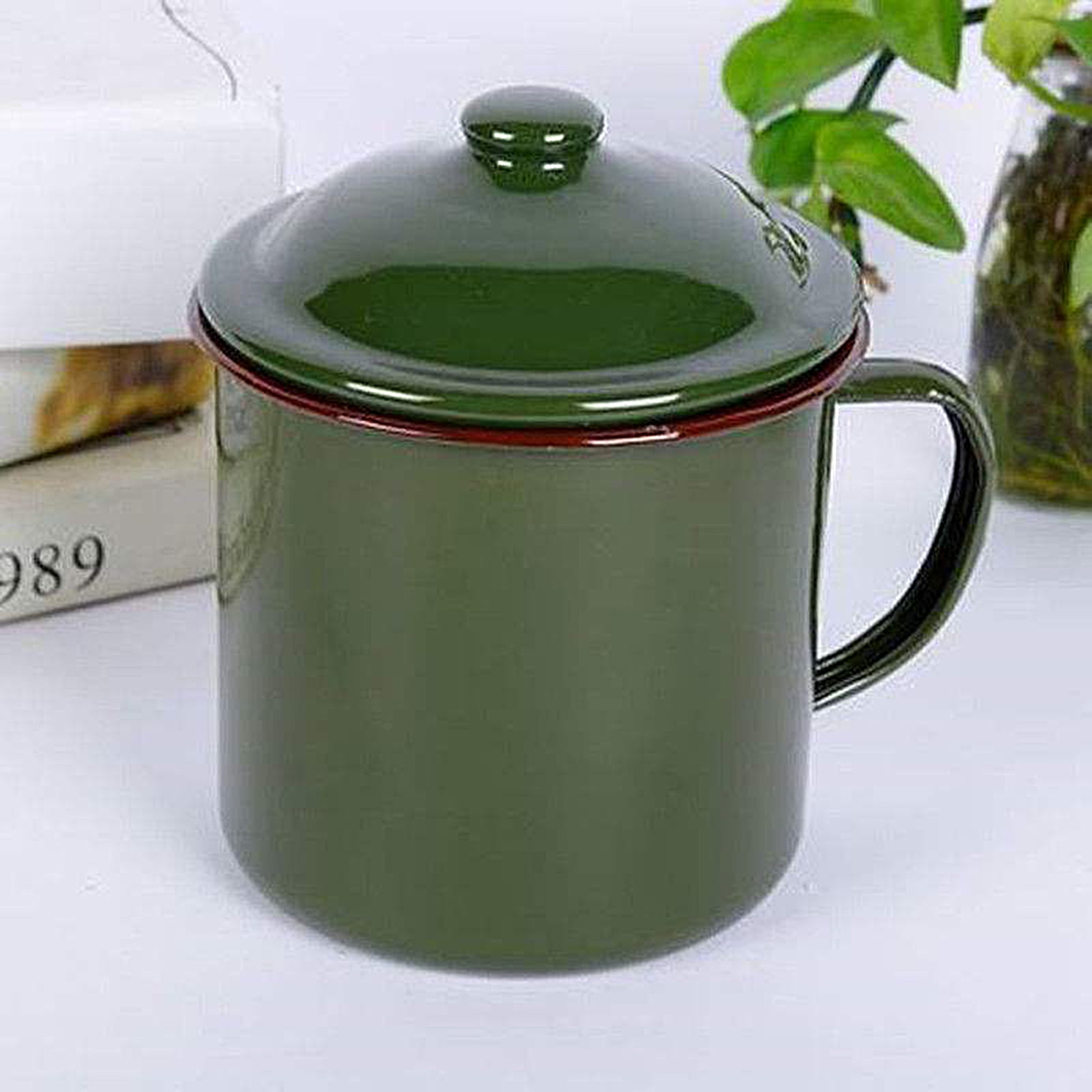 Walbest 360/500/660ML Retro Army Green Metal Milk Cup Anti-rust Healthy ...