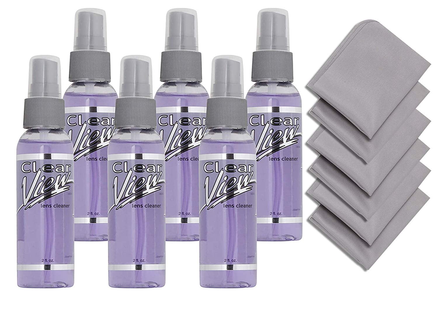 Lens Cleaning Bundle, Six 2 oz Bottles Clearview Lens Cleaner, Six MF ...