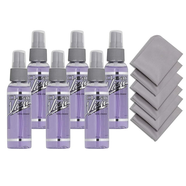 Lens Cleaning Bundle, Six 2 oz Bottles Clearview Lens Cleaner, Six MF ...