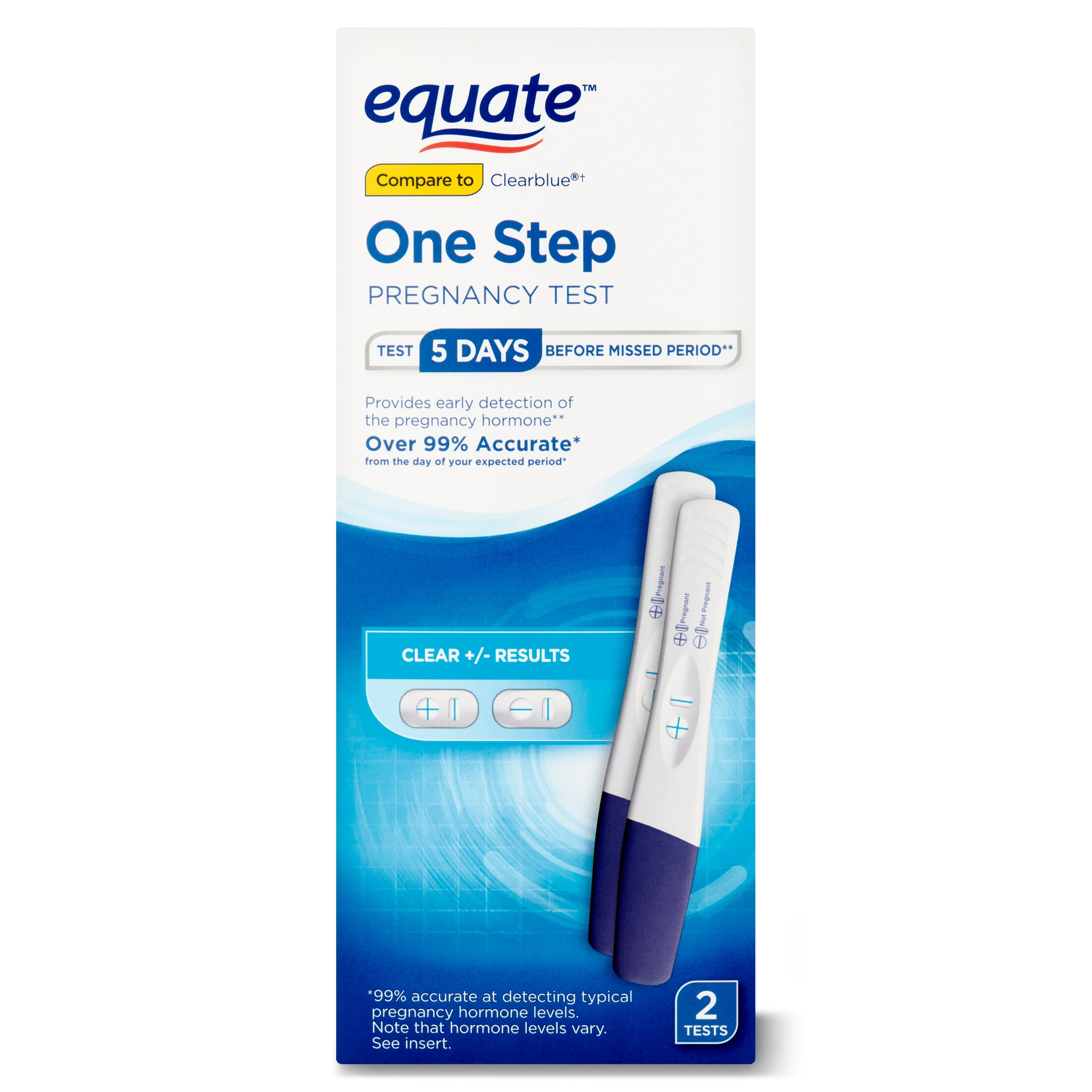 Equate One Step Pregnancy Test, 2 Count - Walmart.com