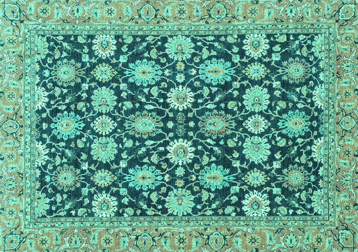 Ahgly Company Indoor Rectangle Abstract Turquoise Blue Modern Area Rugs ...