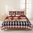 Red Rustic Chefs 3 Piece Quilt Bedding Set with 2 Pillow Shams, Cooking ...