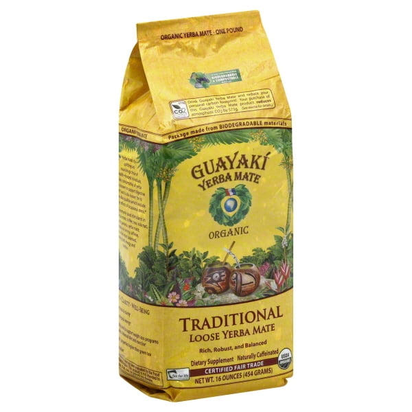 Guayaki Organic Brand Yerba Mate Traditional Loose Leaf, 16.0 OZ ...