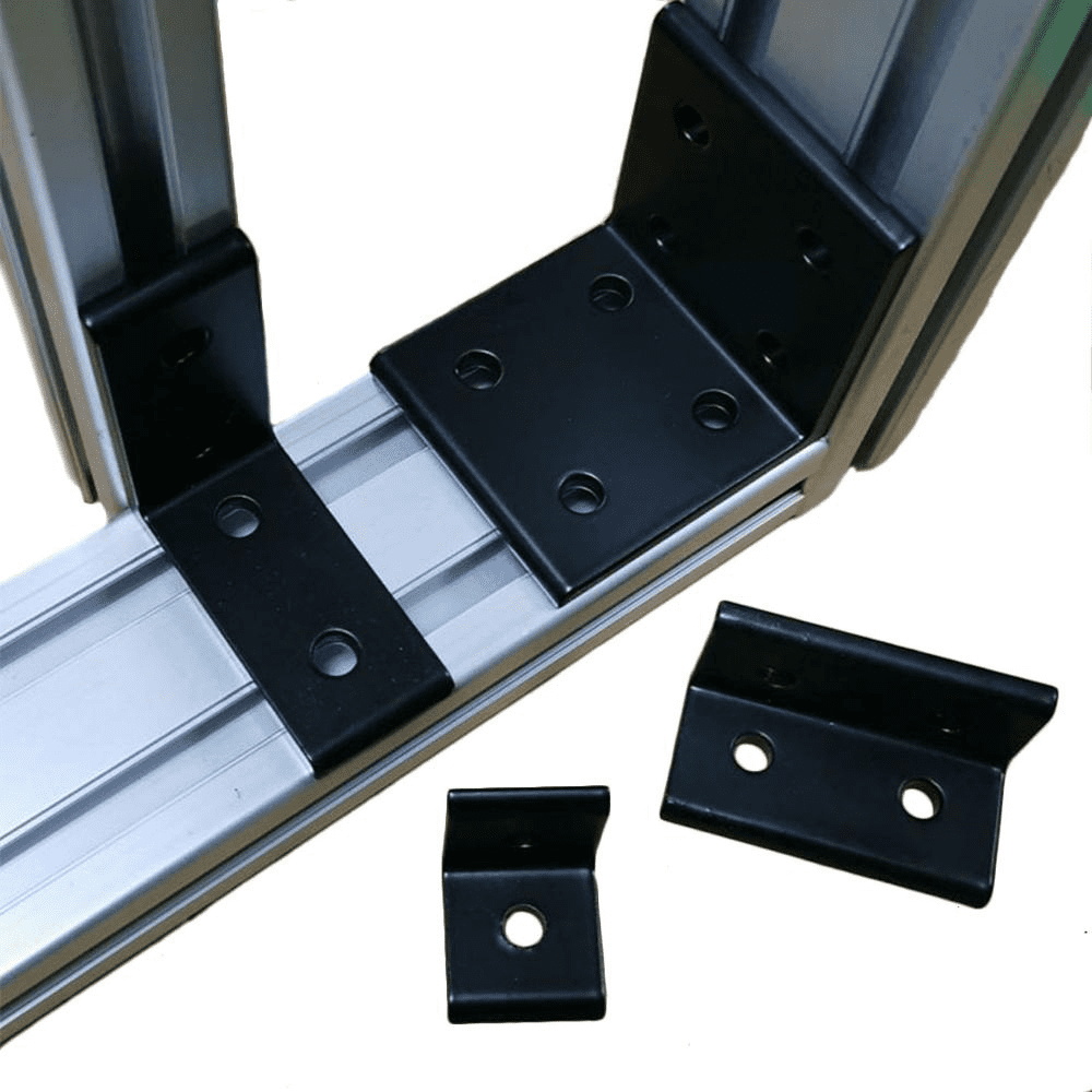 2pc 2020 2040 3030 4040 Black Brackets Corner fitting angle aluminum L ...