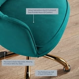 BELLEZE Kaylee Office Chair Upholstered Velvet Seashell Swivel Desk ...