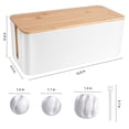Medium Cable Management Box Wooden Style Cord Organizer for Home Office ...