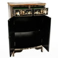 Oriental Furniture Black Lacquer Half-Round Cabinet - Royal Ladies ...
