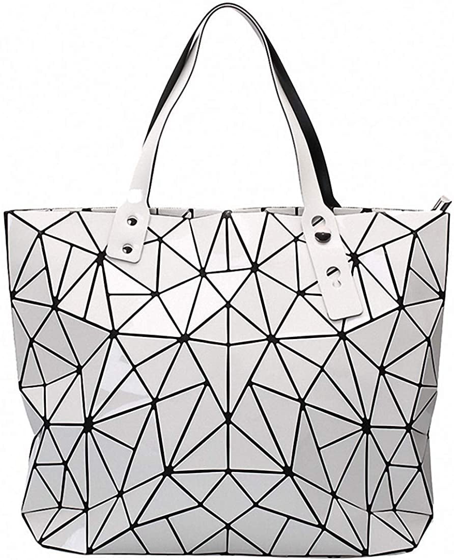 Geometric Lattice Top-handle Handbag for Women Matte Tote Purse ...