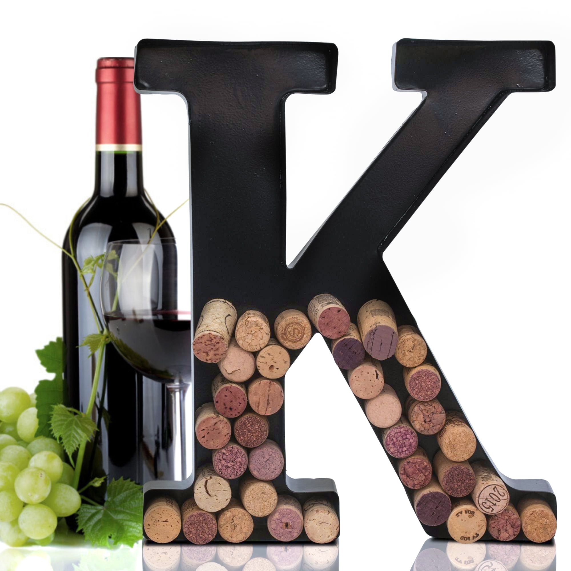 Made Easy Kit Metal Letter Wine Cork Savers Monogram w/ Free Wall Mount ...