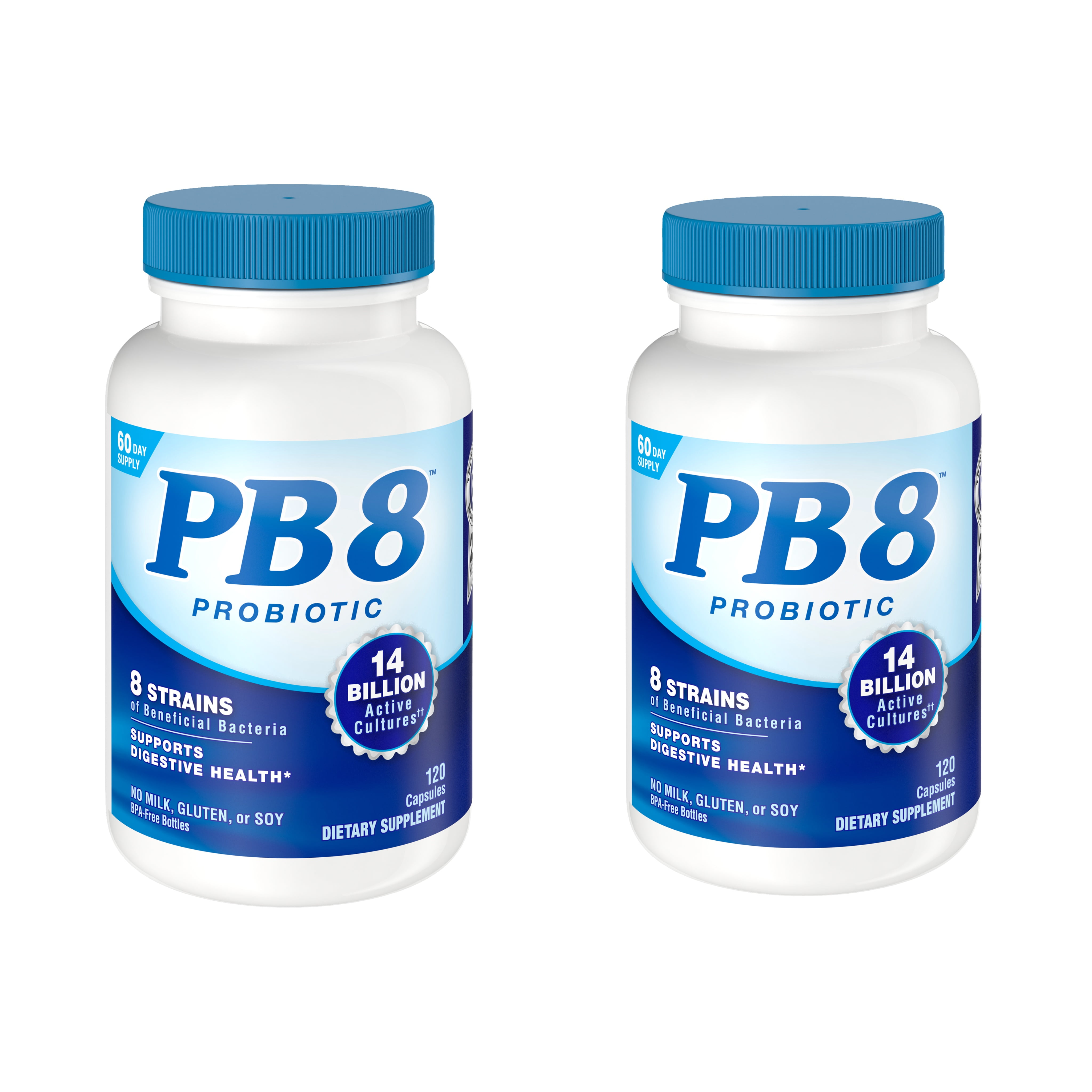 2 Pack PB 8 Pro-Biotic Acidophilus, 120 capsules each - Walmart.com