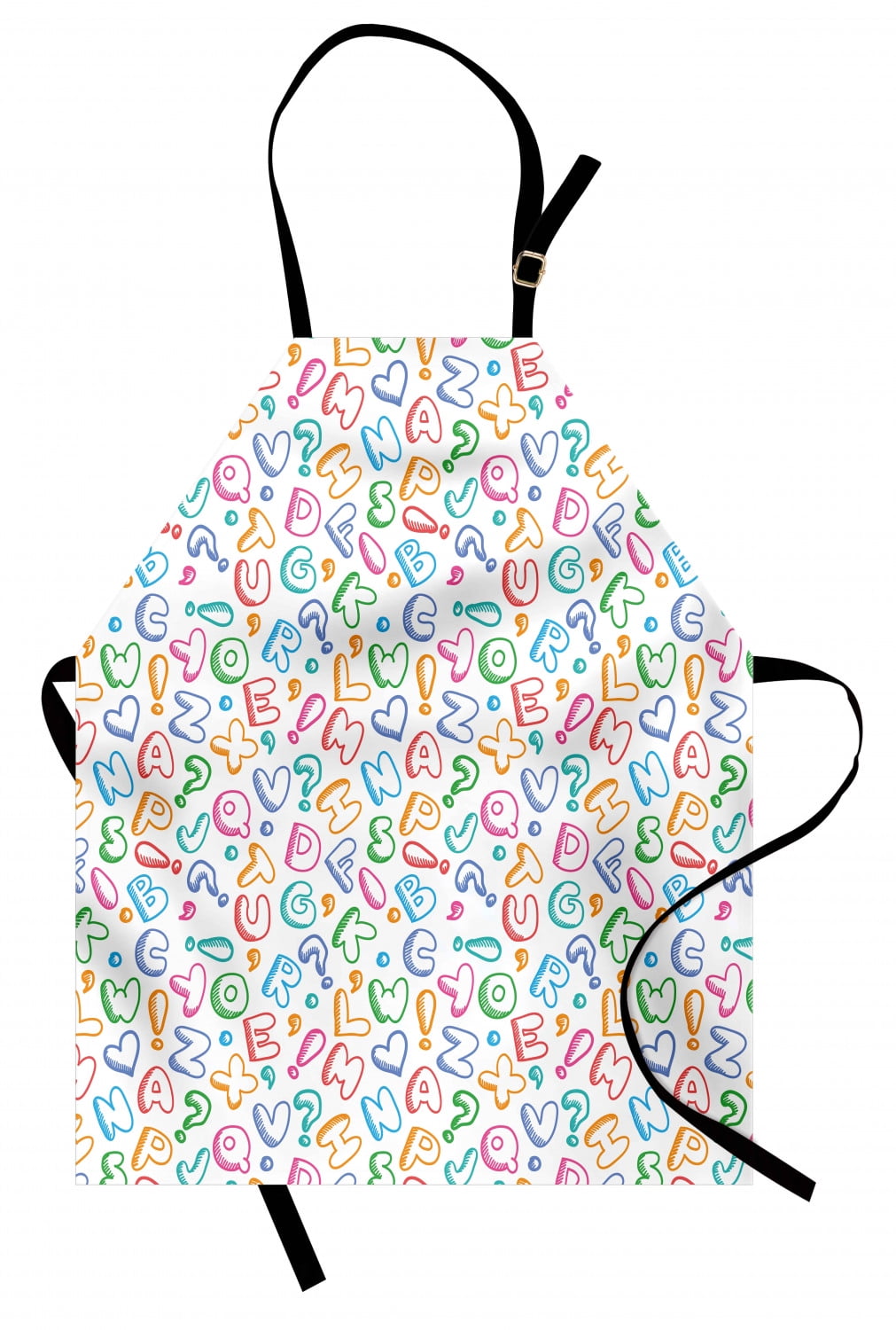 Alphabet Apron Chubby Letters in Fun Colors Kids Scribble Style ABC ...