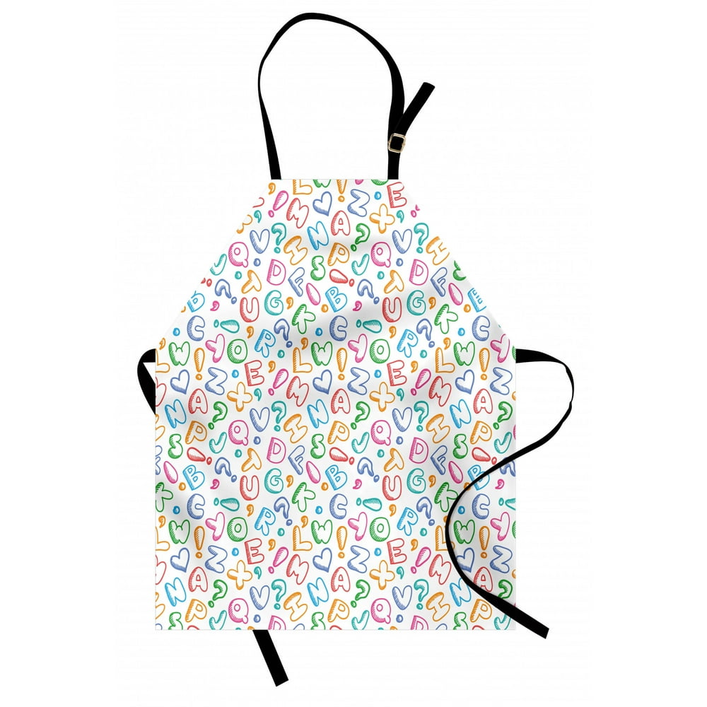 Alphabet Apron Chubby Letters in Fun Colors Kids Scribble Style ABC ...