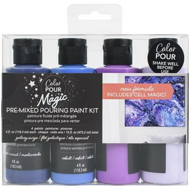 American Crafts Color Pour Pre-Mixed Paint Kit 4/Pkg-Opal Flux ...