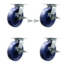 6 Inch KP Nylon Caster Set with Ball Bearings 4 Swivel Locks 2 Brakes ...