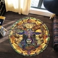 Circle Area Rug, Occult Goat Washable Non-Slip Floor Carpet, Soft Rug ...