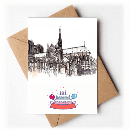 Notre-Dame de in Paris France Happy Birthday Greeting Cards Envelopes ...