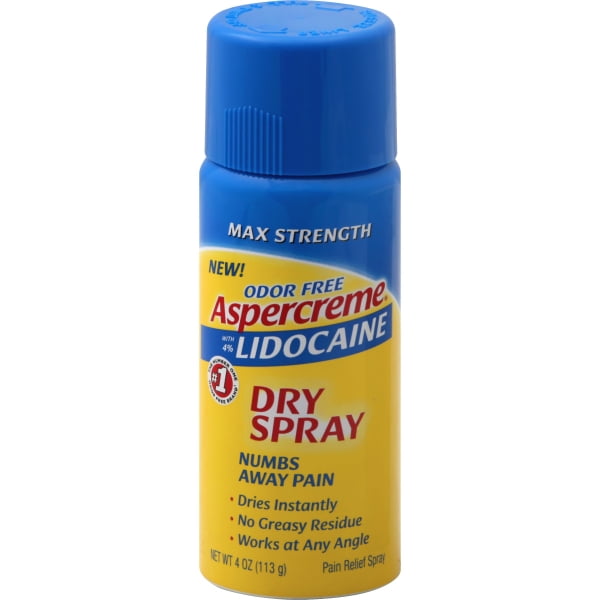 Aspercreme Pain Relief Spray, Max Strength 4% Lidocaine, 4 oz each ...