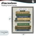 Stupell Industries Lake Living Book Stack Gray Framed Floater Canvas ...