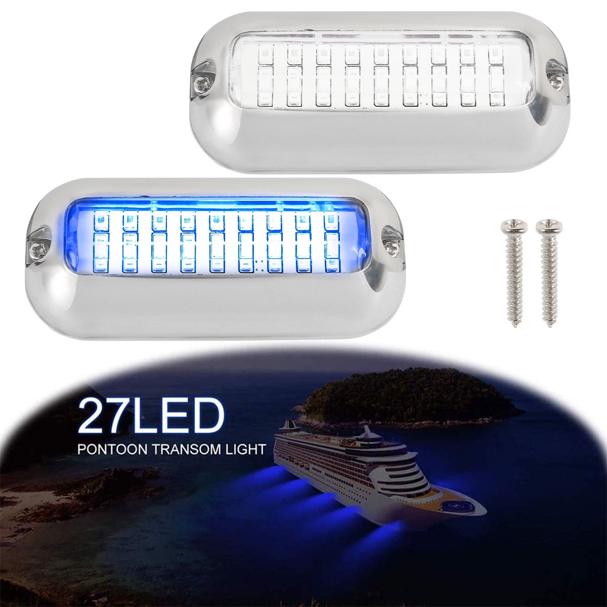 Pluokvzr Boat Navigation Light, 27 LED Navigation Lamp,IP68 Waterproof ...